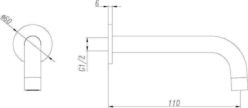 Small Brass Basin Spout For A Bathroom - Just In Place